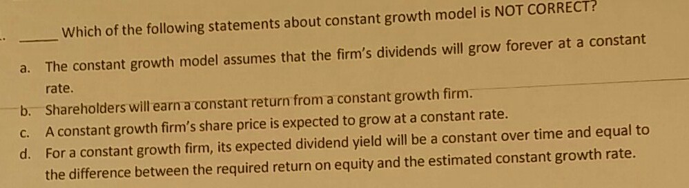 Solved Which of the following statements about constant | Chegg.com
