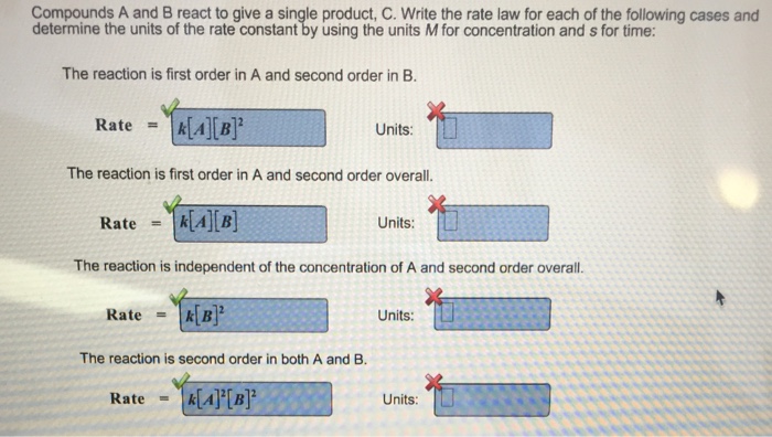 Solved Compounds A and B react to give a single product, C. | Chegg.com