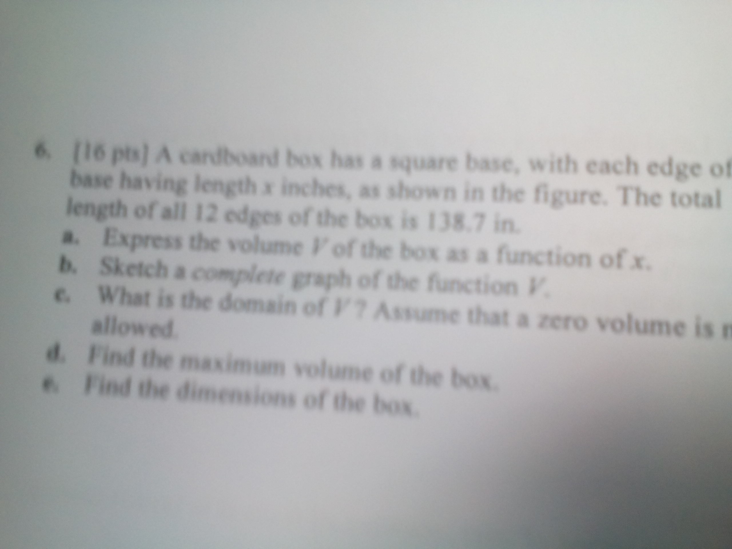 A cardboard box has a square base, with each edge of | Chegg.com