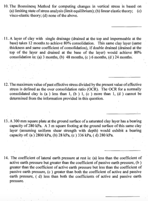 Solved 10. The Boussinesq Method for computing changes in | Chegg.com