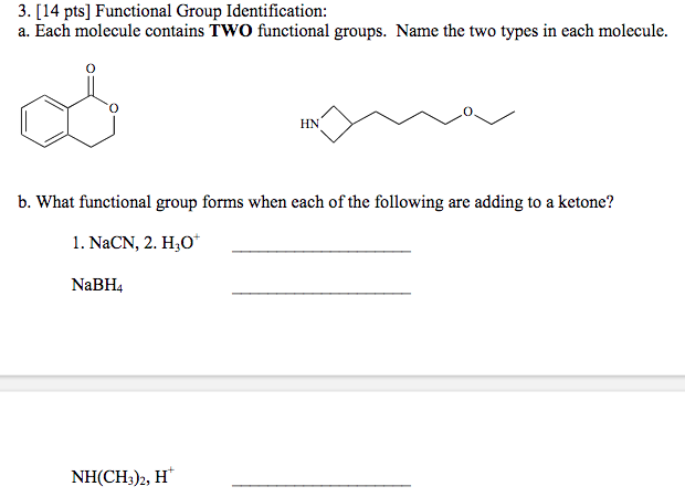 Solved 3. Functional Group Identification: a. Each molecule | Chegg.com