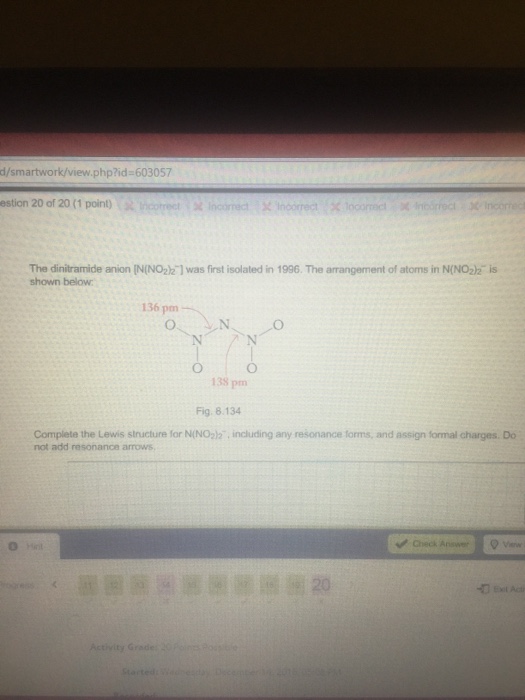 Solved The dinitramide anion [N(NO_2)_2^-] was first | Chegg.com