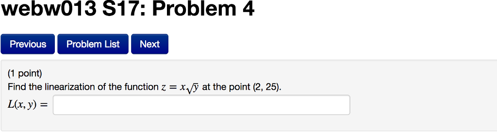 Solved Find the linearization of the function z = x | Chegg.com