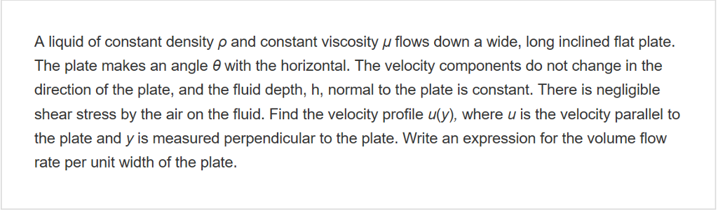 Solved A liquid of constant density rho and constant | Chegg.com