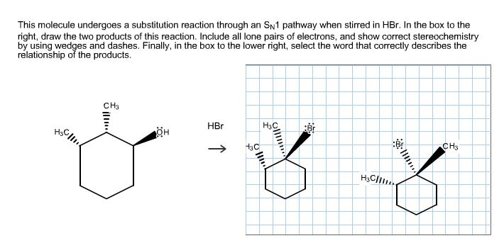 Solved organic chemistry SN1 pathway reaction. I provided | Chegg.com