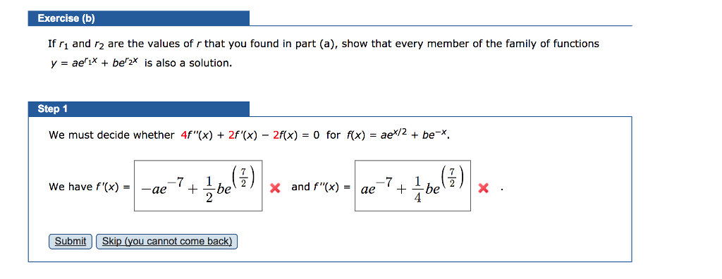 Solved For what values of r does the function y = erx | Chegg.com