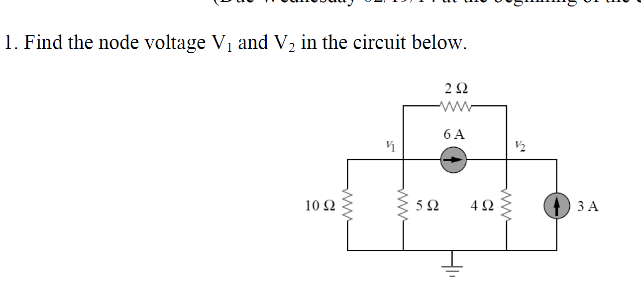 Determine the Voltage V1 in the Circuit.