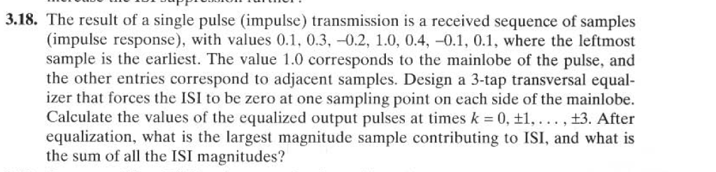 Solved 3.18. The result of a single pulse (impulse) | Chegg.com