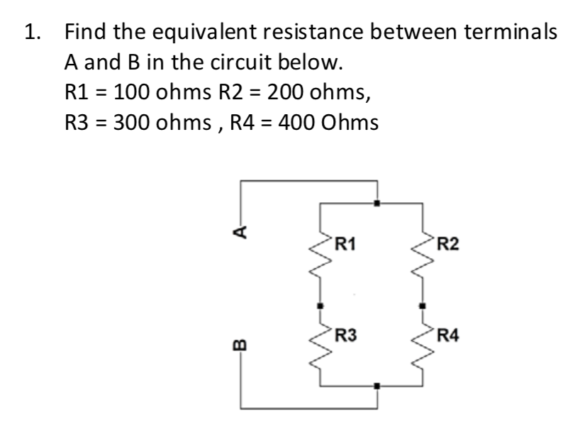 Solved Find the equivalent resistance between terminals A | Chegg.com