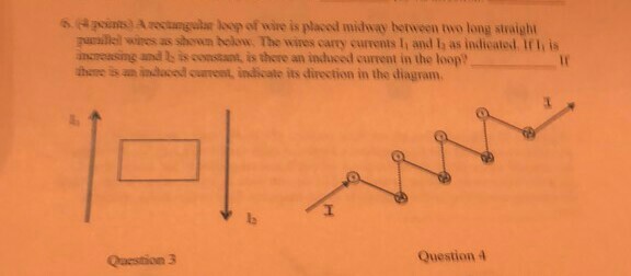 Solved s pim) A rectangula loop of wire is placed midway | Chegg.com