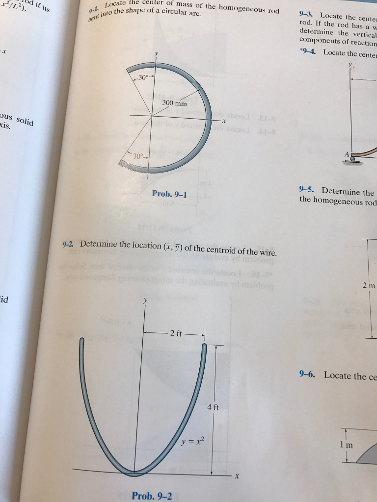 Solved te the center of mass of the homogeneous rod 9-3. | Chegg.com