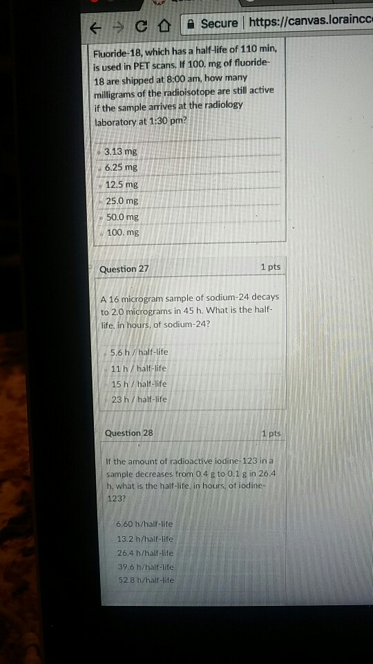 Solved ← → C介|e secure l https://canvas.loraincc. | Chegg.com