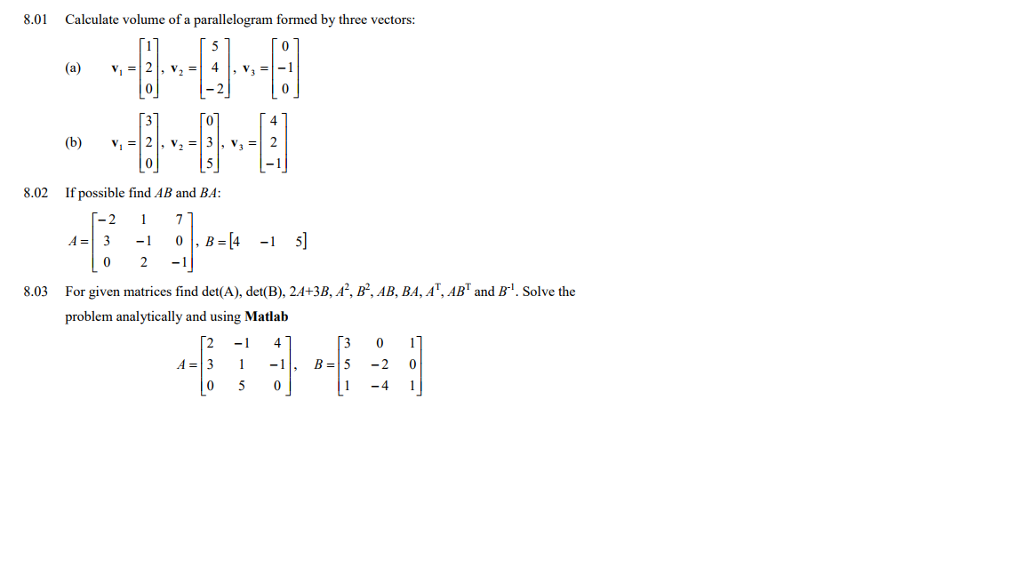 Solved Calculate volume of a parallelogram formed by three | Chegg.com