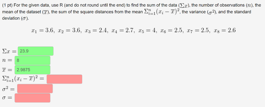 Solved 1 Pt A Data Set Consists Of The 11 Data Points 