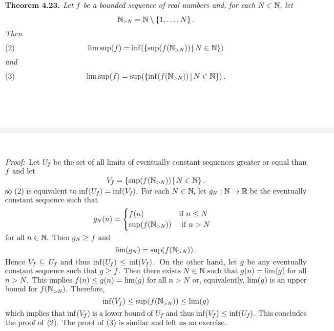 Solved Theorem 4.23. Let f be a bounded sequence of real | Chegg.com