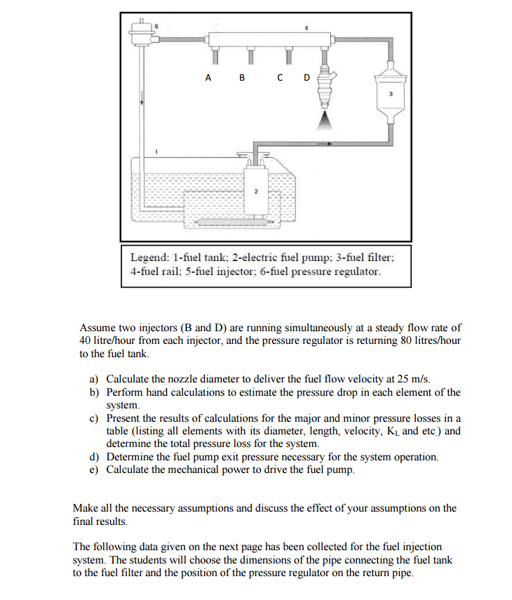Solved A B CD Legend: 1-fuel tank: 2-electric fuel pump: | Chegg.com