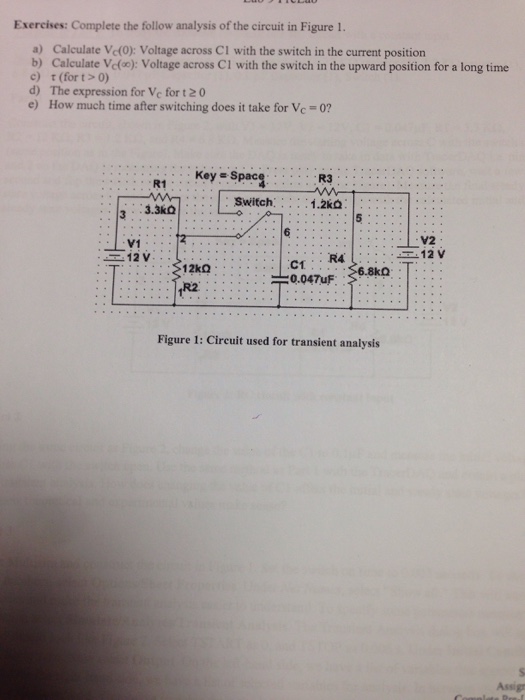 Solved Exercises: Complete the follow analysis of the | Chegg.com
