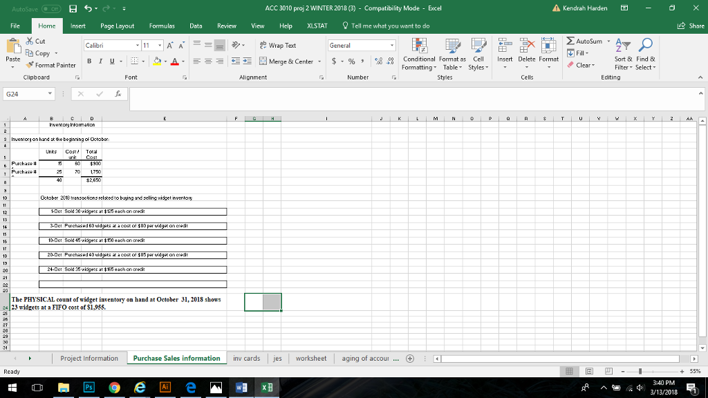 Solved ACC 3010 proj 2 WINTER 2018 (3) - Compatibility Mode | Chegg.com