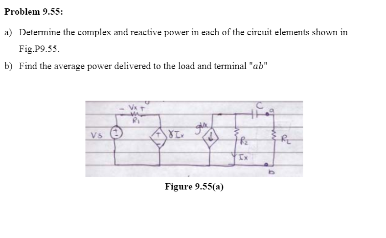 Solved Problem 9.55: a) Determine the complex and reactive | Chegg.com