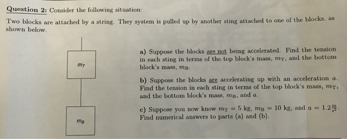 Solved Two blocks are attached by a string. They system is | Chegg.com