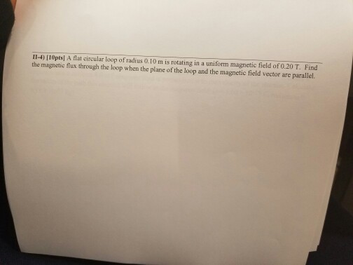 Solved A flat circular loop of radius 0.10 m is rotating in | Chegg.com