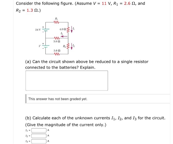 Solved Consider the following figure. (Assume V = 11 V, R1 = | Chegg.com