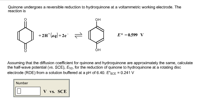 Solved Quinone undergoes a reversible reduction to | Chegg.com