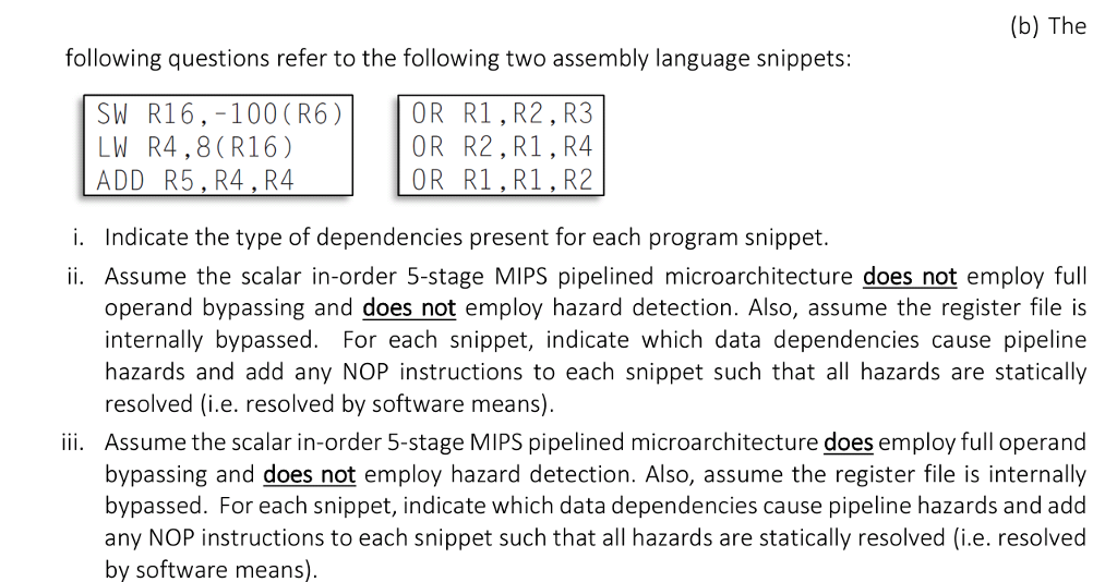 Solved The following questions refer to the following two | Chegg.com