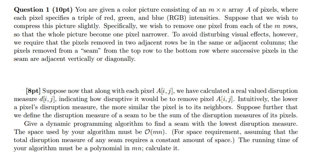 Solved Question 1 (10pt) You are given a color picture | Chegg.com