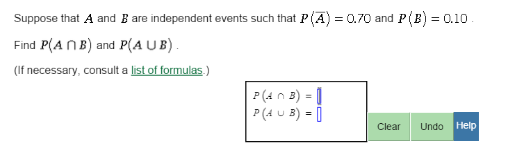 Solved Suppose that A and B are independent events such that | Chegg.com