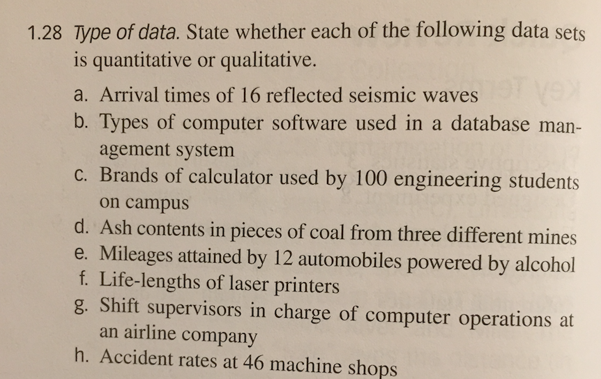 Solved State whether each of the following data sets is | Chegg.com