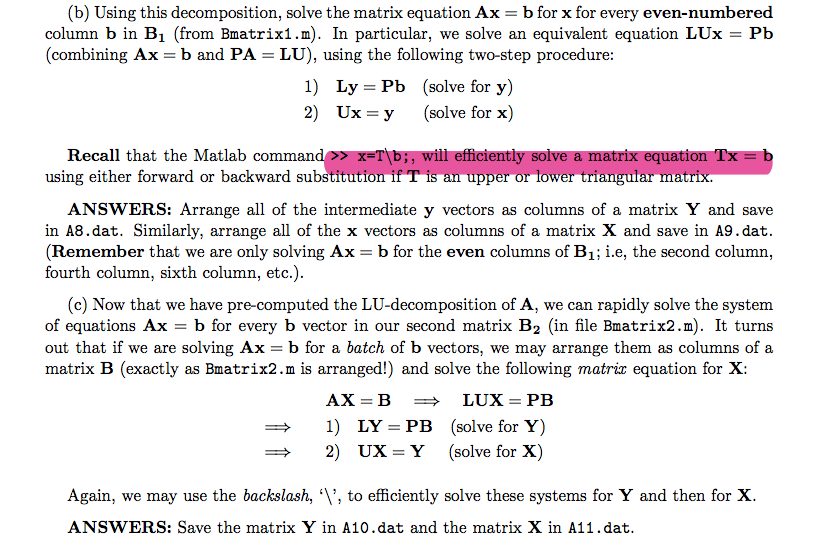 A in the file Amatrix.m (just type Amatrix; to load | Chegg.com