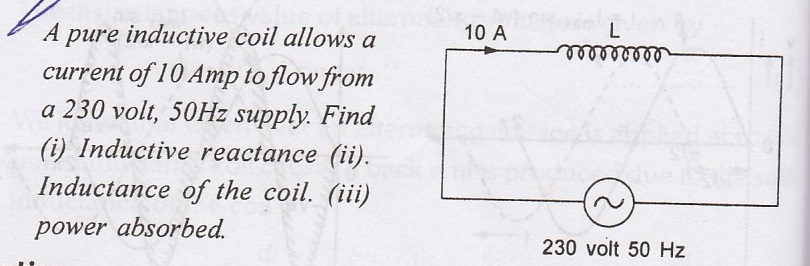 Solved 10 A A pure inductive coil allows a T00000000 curent | Chegg.com