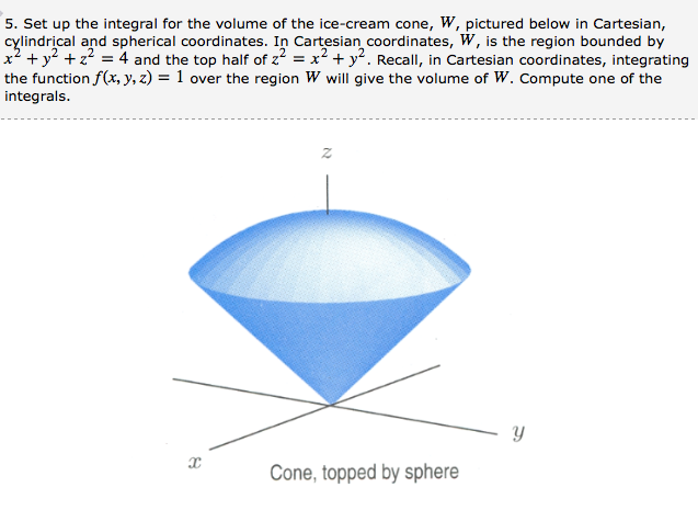 Solved 5 Set Up The Integral For The Volume Of The