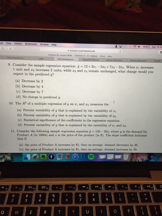 Solved Consider the sample regression equation: y = 12 + | Chegg.com