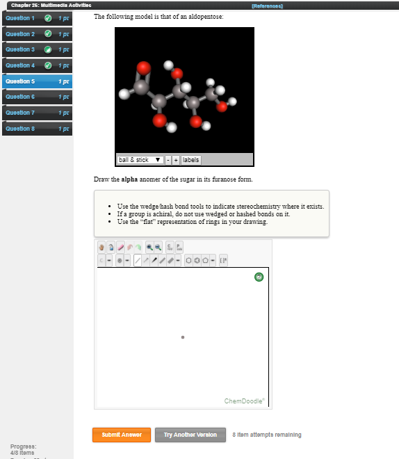 Solved The following model is that of an aldopentose: | Chegg.com