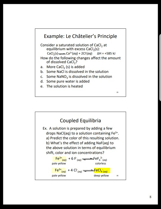 Solved Example: Le Châtelier's Principle Consider a | Chegg.com