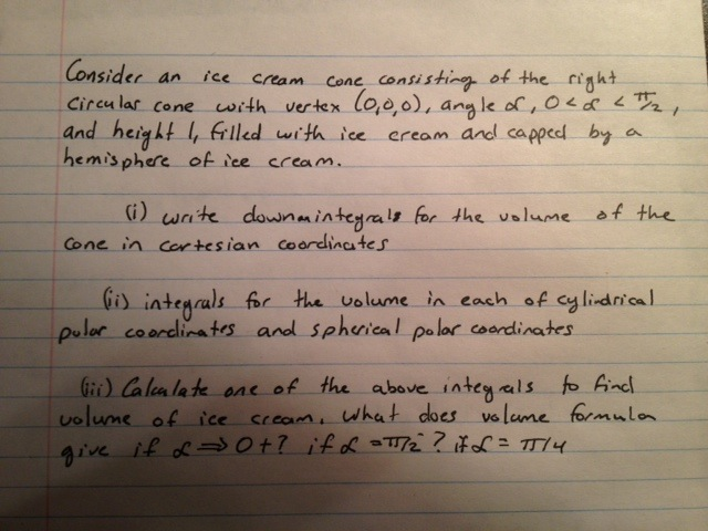 Solved Consider an ice cream cone consisting of the right | Chegg.com