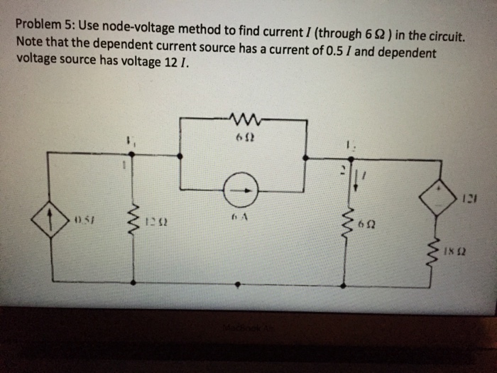 Solved Use node-voltage method to find current I (through 6 | Chegg.com
