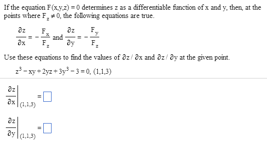 Solved If the equation F (x, y, z) = 0 determines z as a | Chegg.com