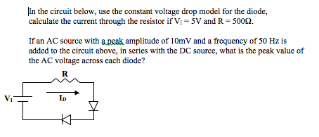Solved Vi lin the circuit below, use the constant voltage | Chegg.com