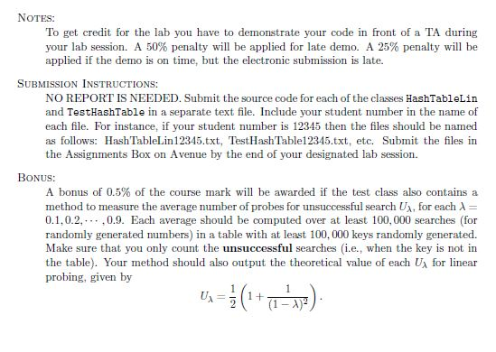DESCRIPTION: In this lab you will implement a hash | Chegg.com