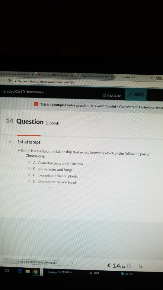 Solved BHCConline Bunker Hi x Course: 2018SP ÷ cla secure l | Chegg.com