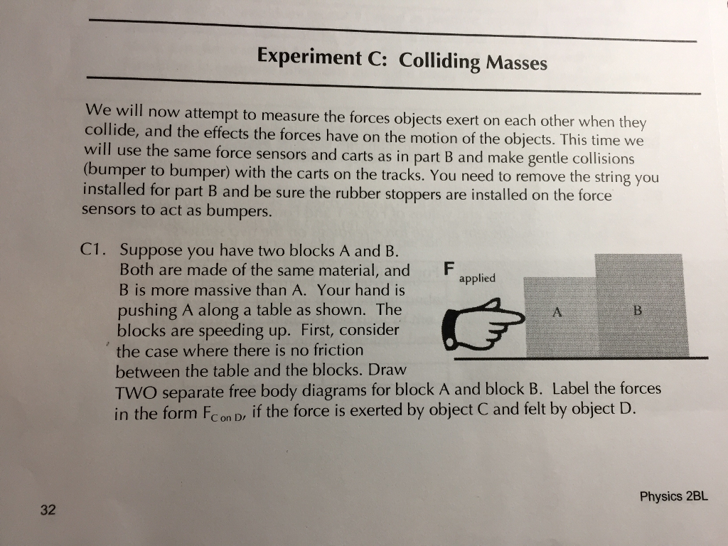 Solved Experiment C: Colliding Masses We will now attempt to | Chegg.com