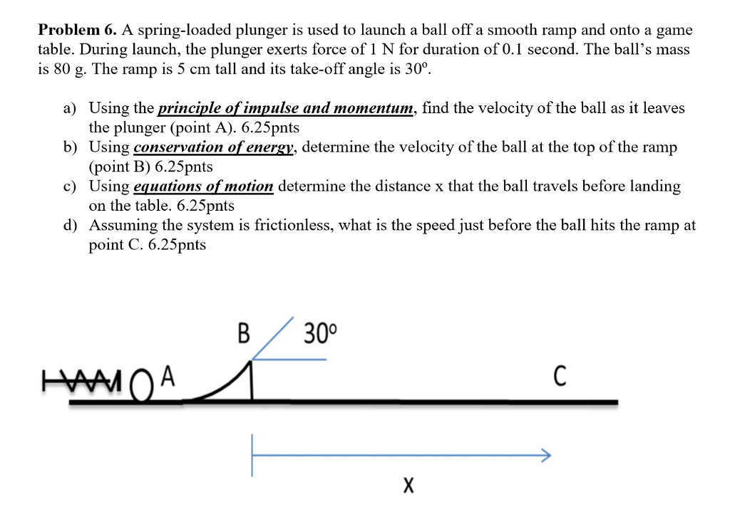 Solved A spring-loaded plunger is used to launch a ball off | Chegg.com