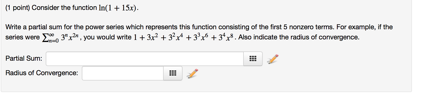 Solved 7. Write a partial sum for the power series which | Chegg.com