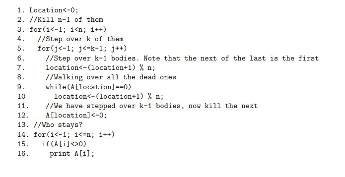 Solved JAVA: Josephur’s Problem (from array to linked | Chegg.com