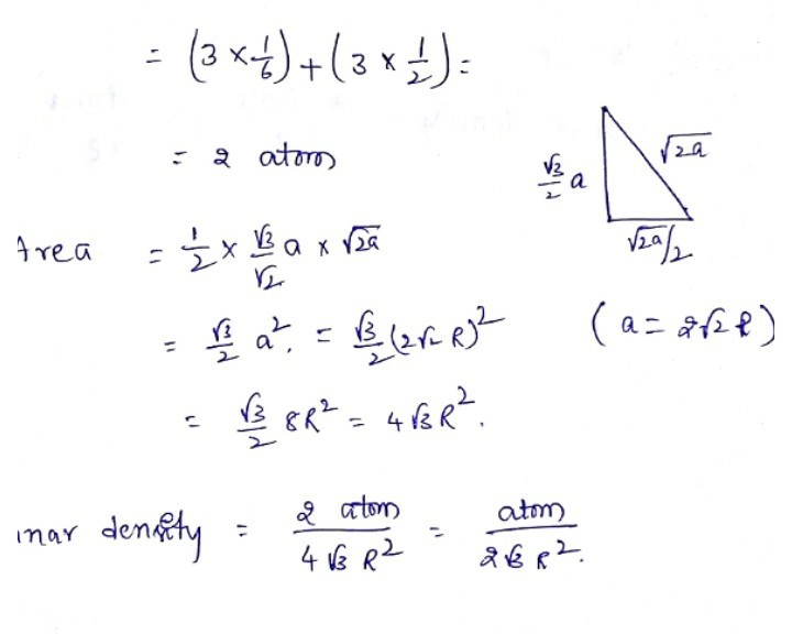 Solved why are the sides of the triangle on the 111 of a bcc | Chegg.com