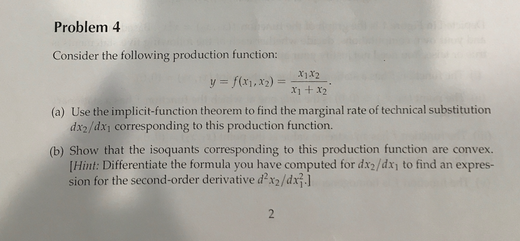 Solved Consider the following production function: y = | Chegg.com