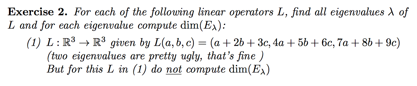 Exercise 2. For each of the following linear | Chegg.com